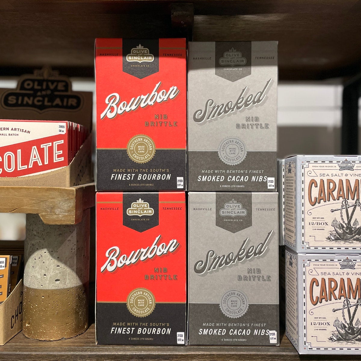 Bourbon Nib Brittle or Smoked Nib Brittle by Olive & Sinclair Chocolate ...
